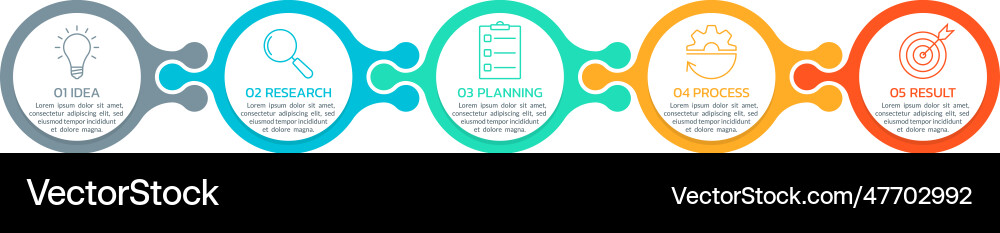5 step infographic template with business icons Vector Image