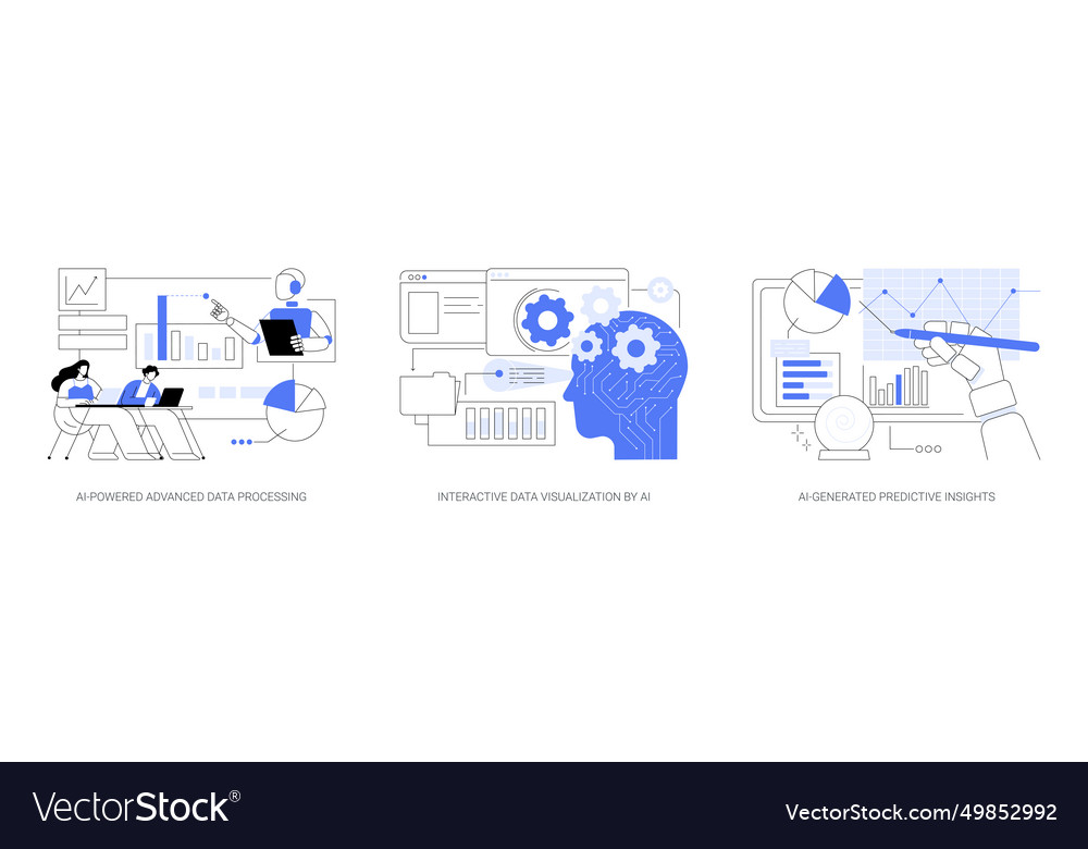 Ai Powered Data Analysis Abstract Concept Vector Image