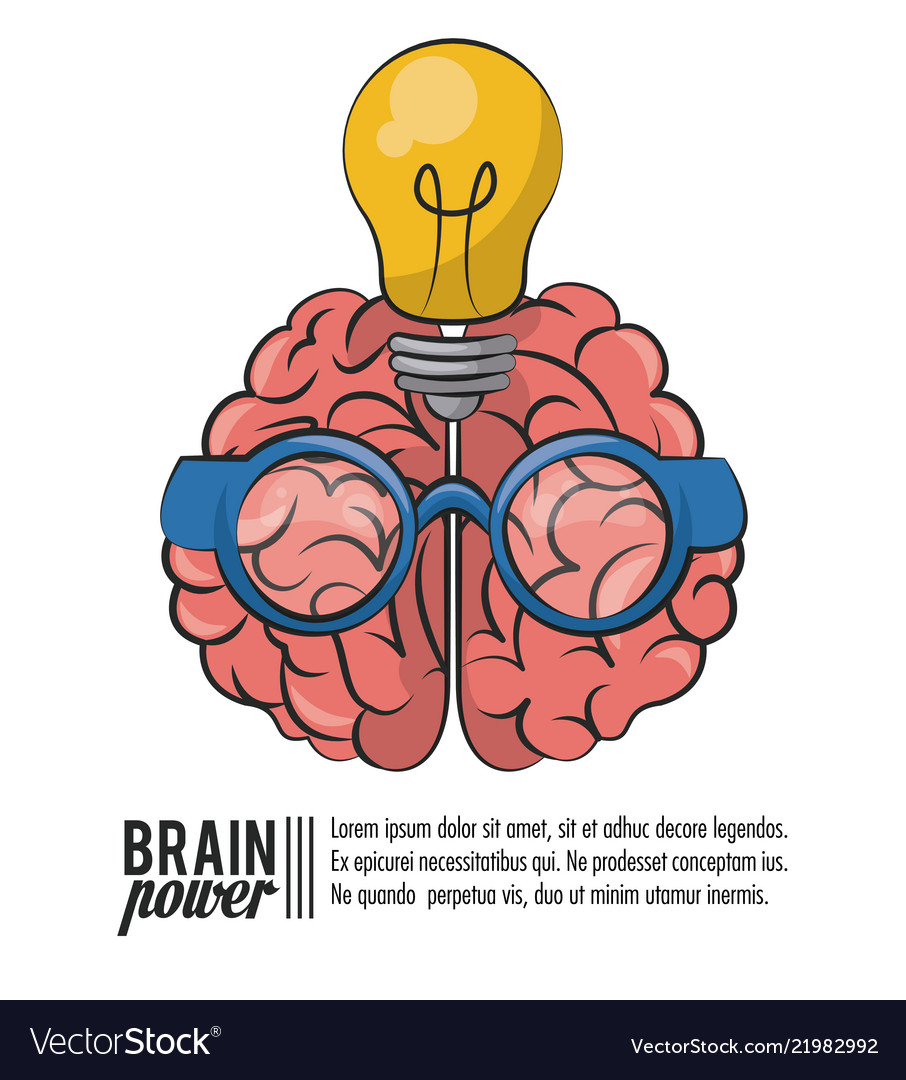 Brain power poster Royalty Free Vector Image - VectorStock