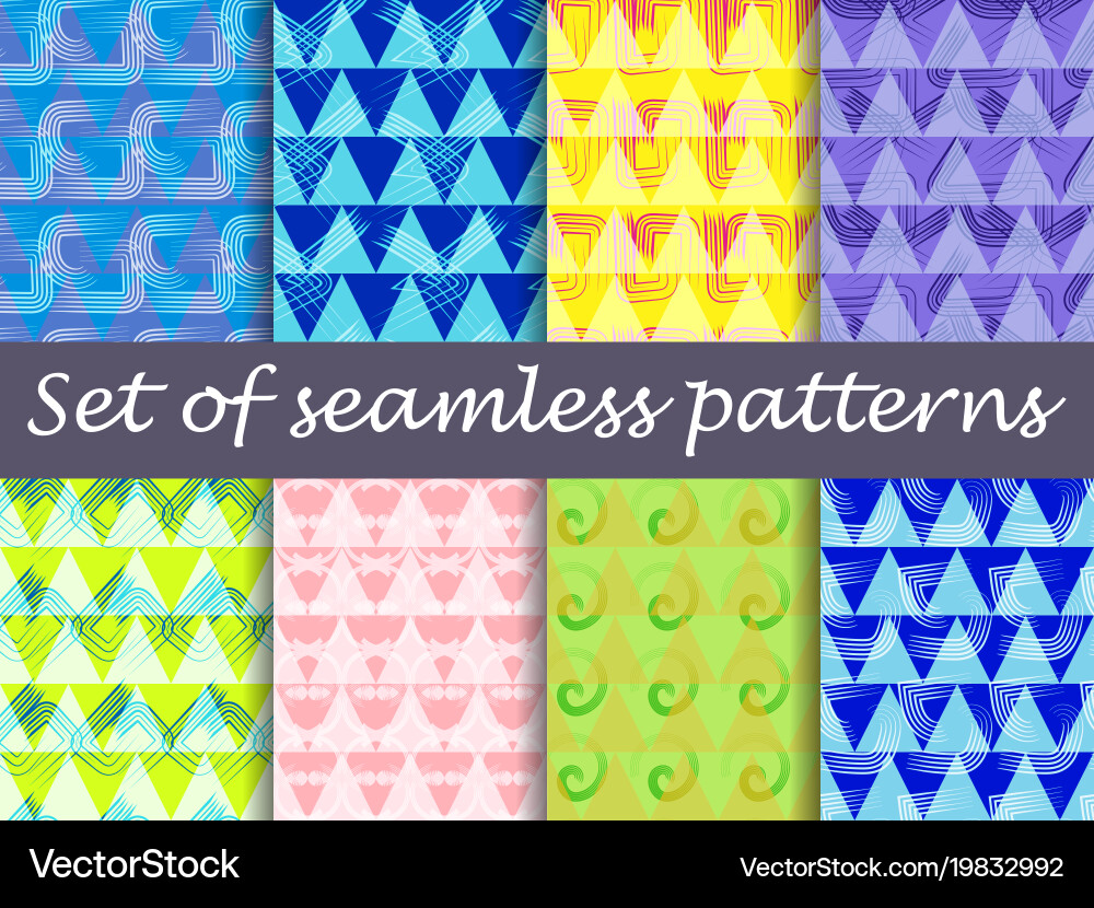 Bright seamless pattern with lines and triangles Vector Image