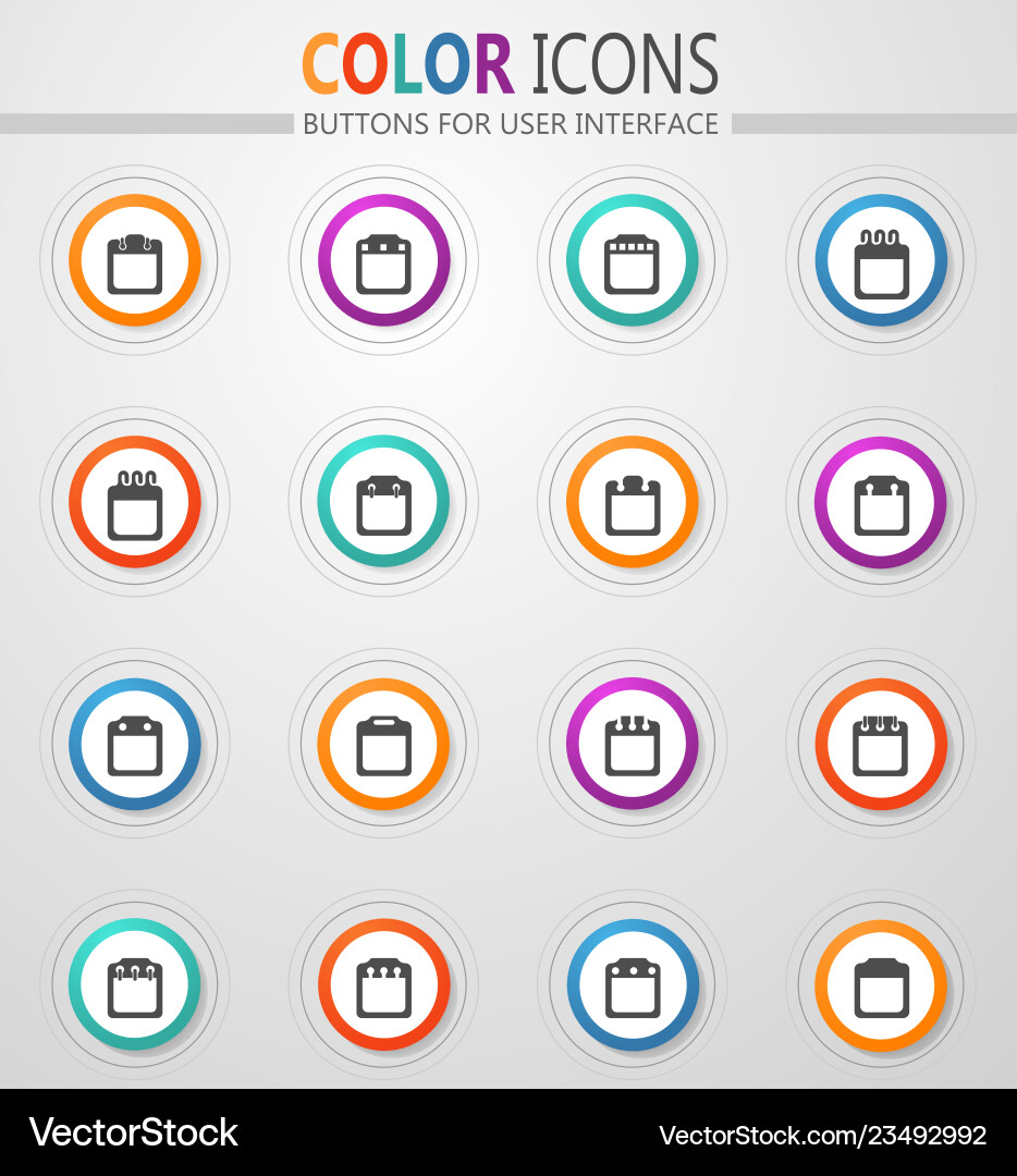 Calendar icons set Royalty Free Vector Image - VectorStock