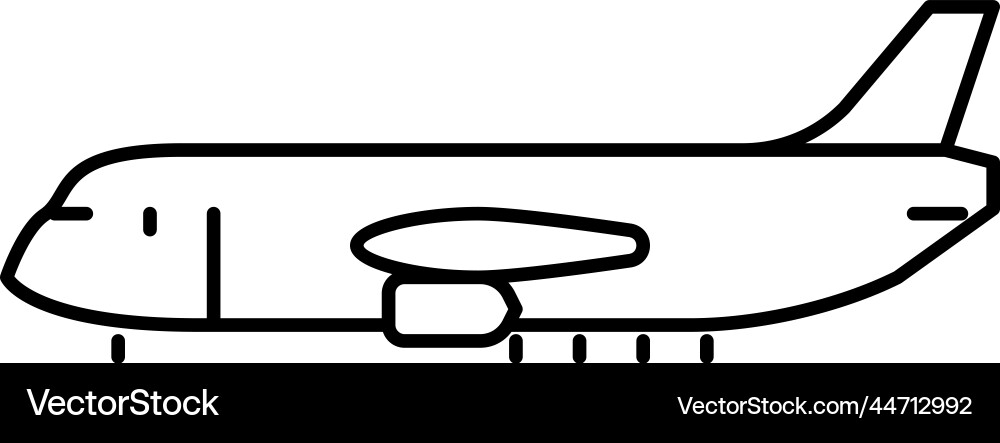 Cargo plane airplane aircraft line icon Royalty Free Vector