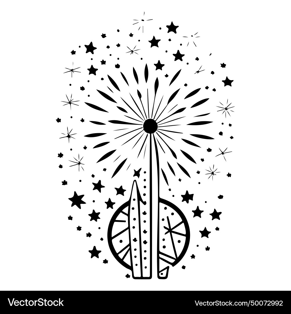 Carnival firecrackers symbols sketch hand draw Vector Image