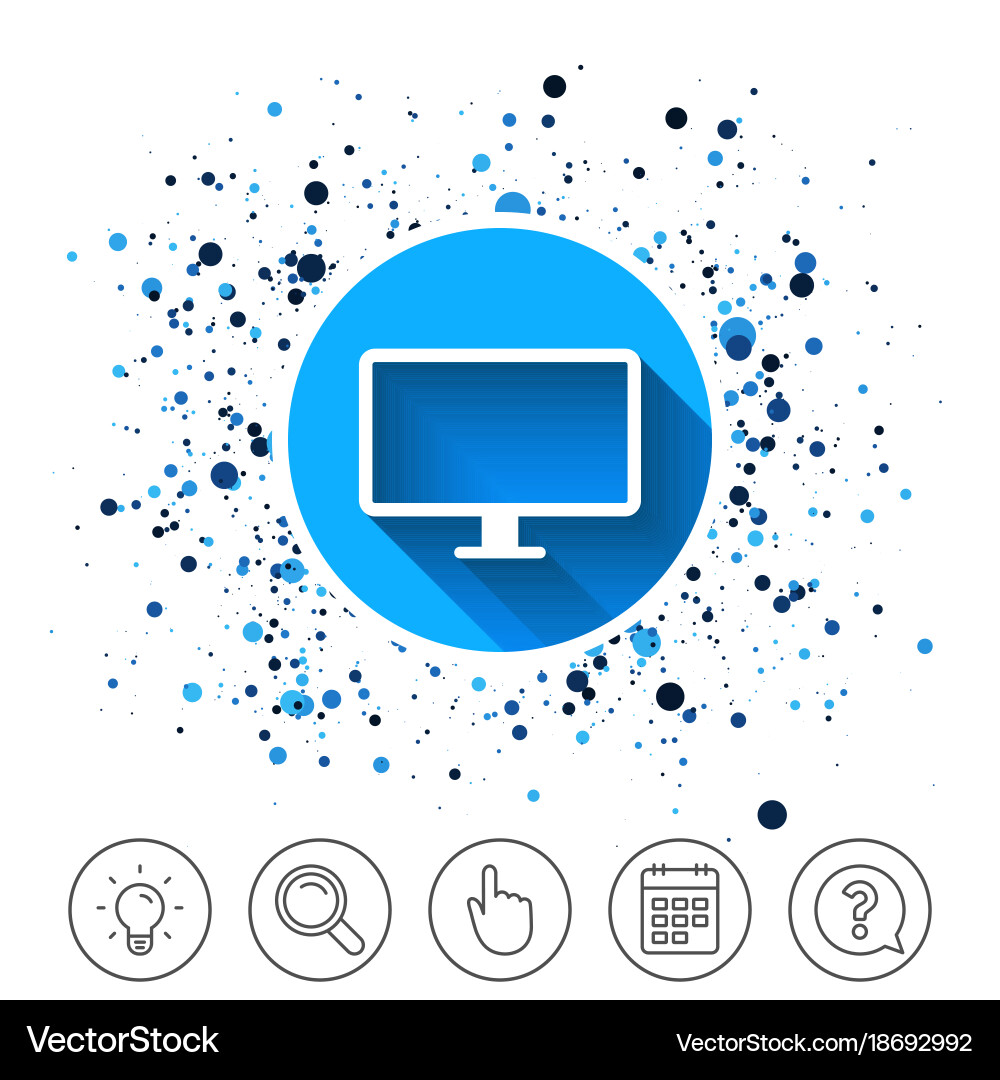 Computer widescreen monitor sign icon Royalty Free Vector