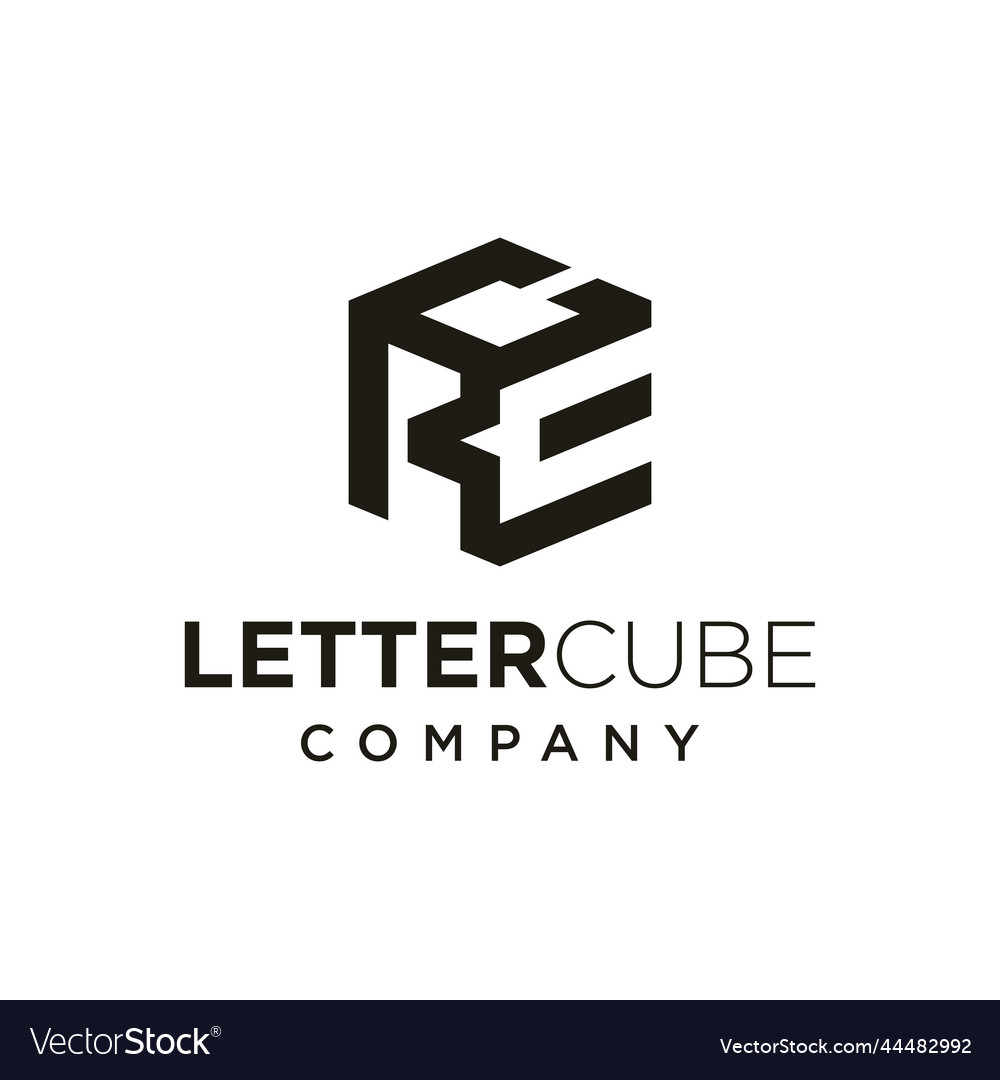 Creatiive initial letter cube logo design Vector Image