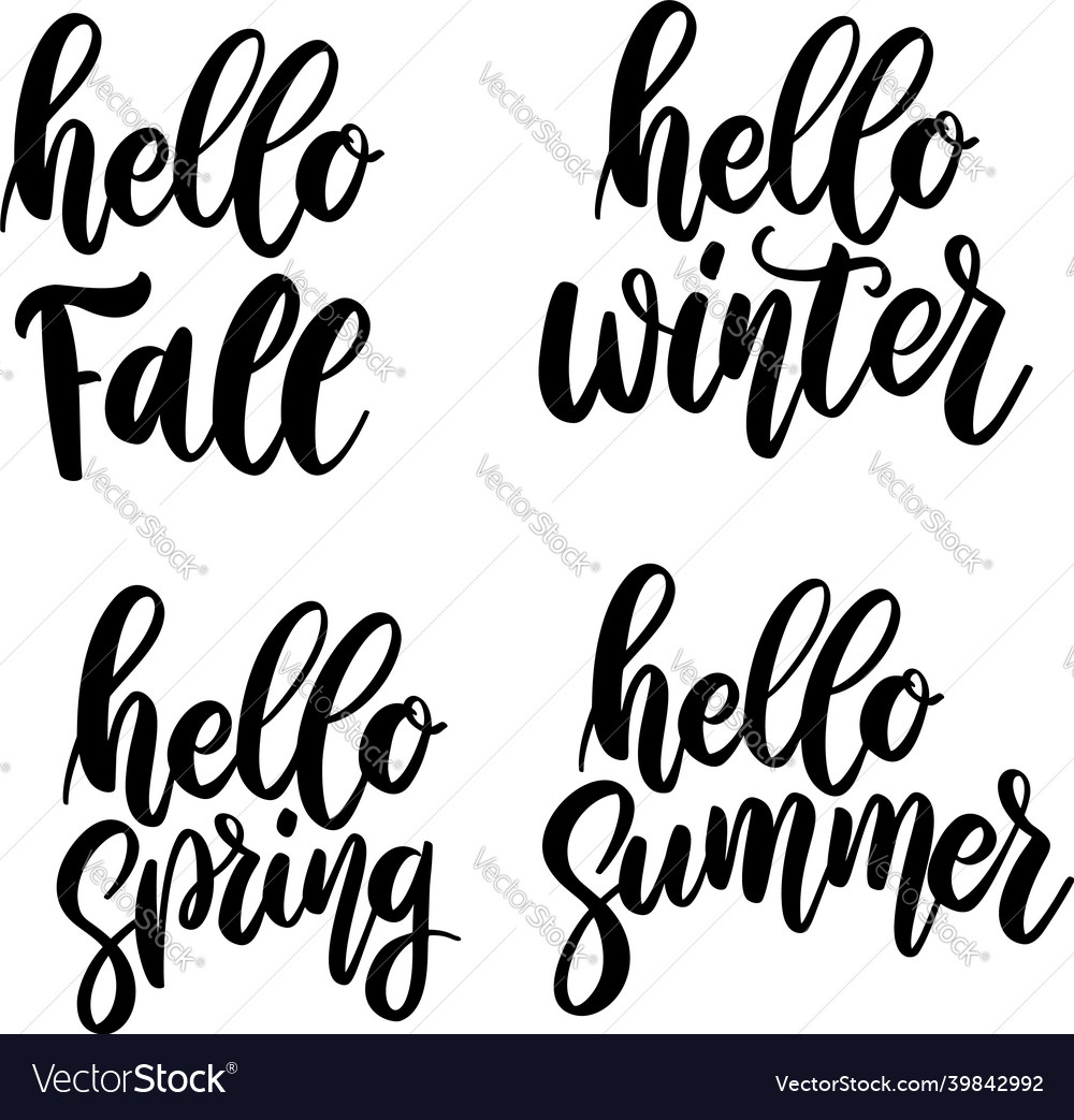 Hello fall summer spring winter Royalty Free Vector Image