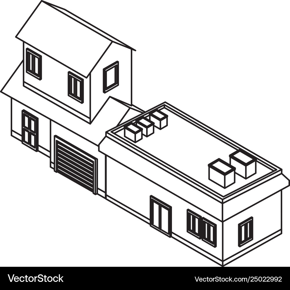 Houses real estate isometric Royalty Free Vector Image