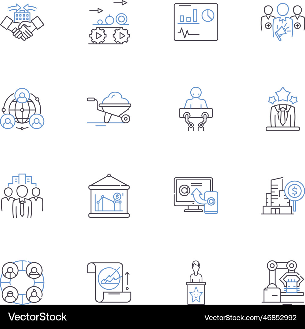 Market analysis line icons collection Royalty Free Vector