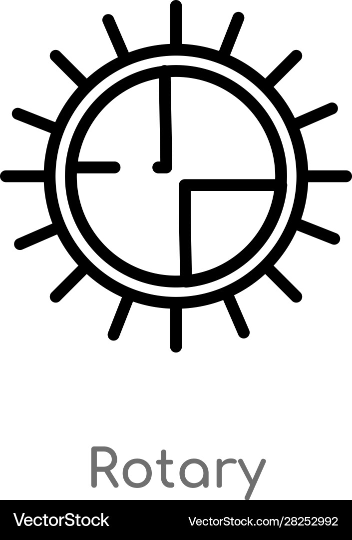 Outline rotary icon isolated black simple line Vector Image