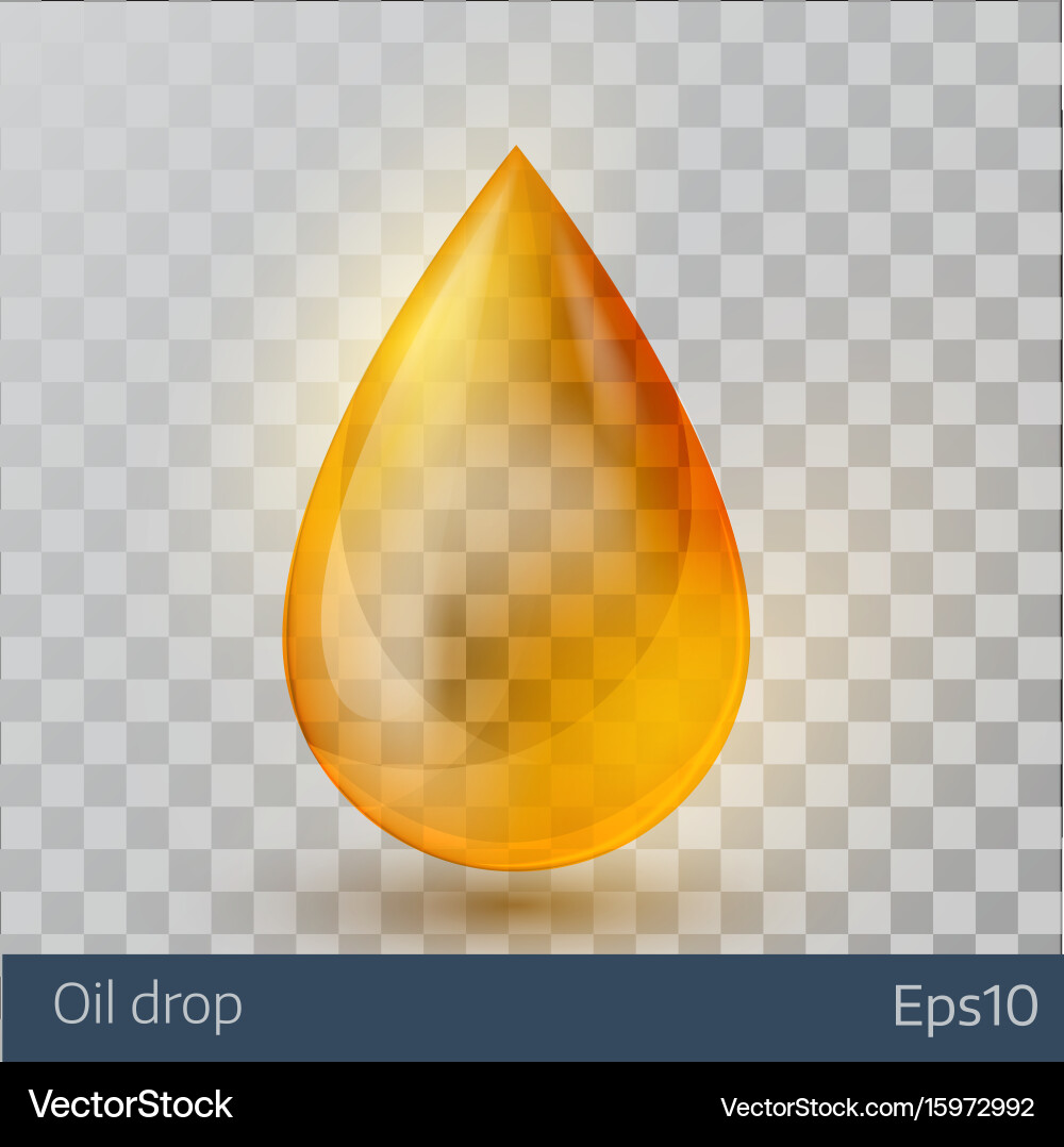 Realistic yellow oil drop on white background Vector Image