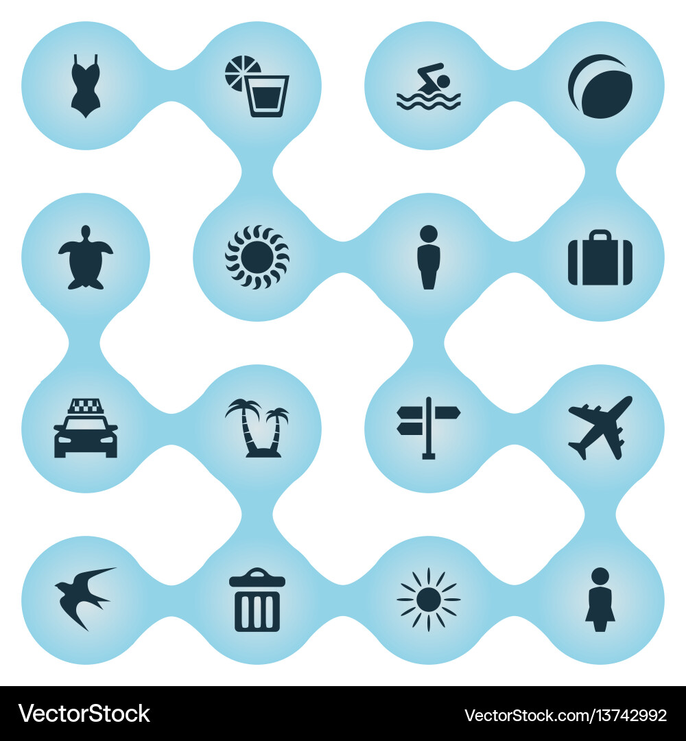 Set of simple beach icons Royalty Free Vector Image