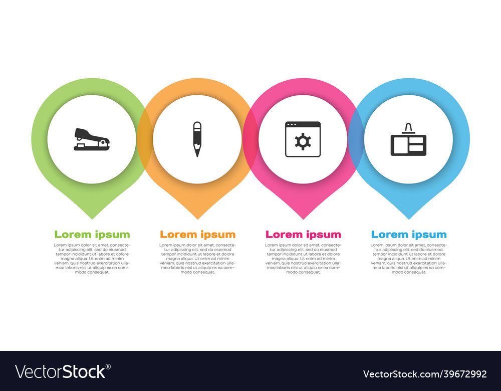 Set stapler pencil browser setting Royalty Free Vector Image Set stapler pencil browser setting Royalty Free Vector Image