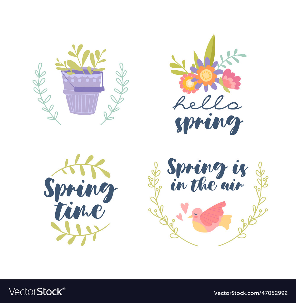 Spring elements set Royalty Free Vector Image - VectorStock