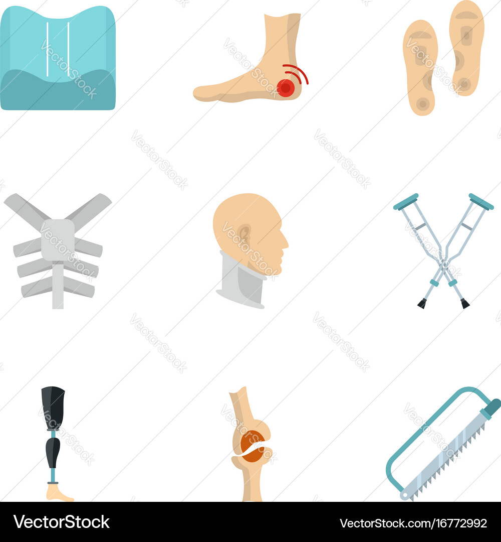 Traumatology and orthopedic icon set flat style Vector Image
