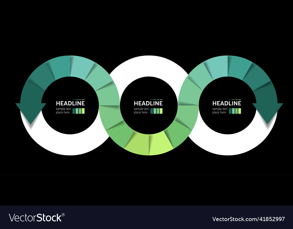 Arrow devops infinity infographic 3 step options Vector Image