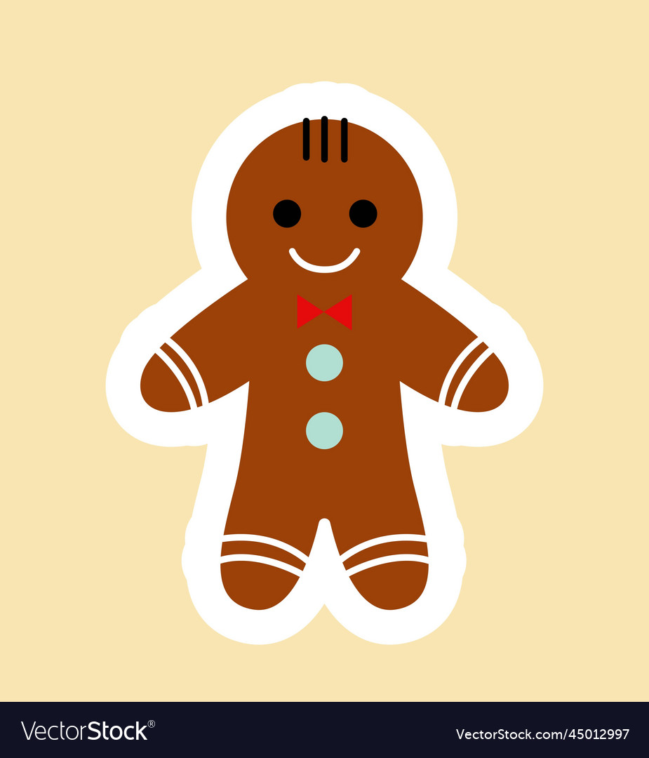 Christmas gingerbread man icon Royalty Free Vector Image