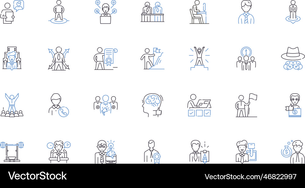 Community ethos line icons collection Royalty Free Vector