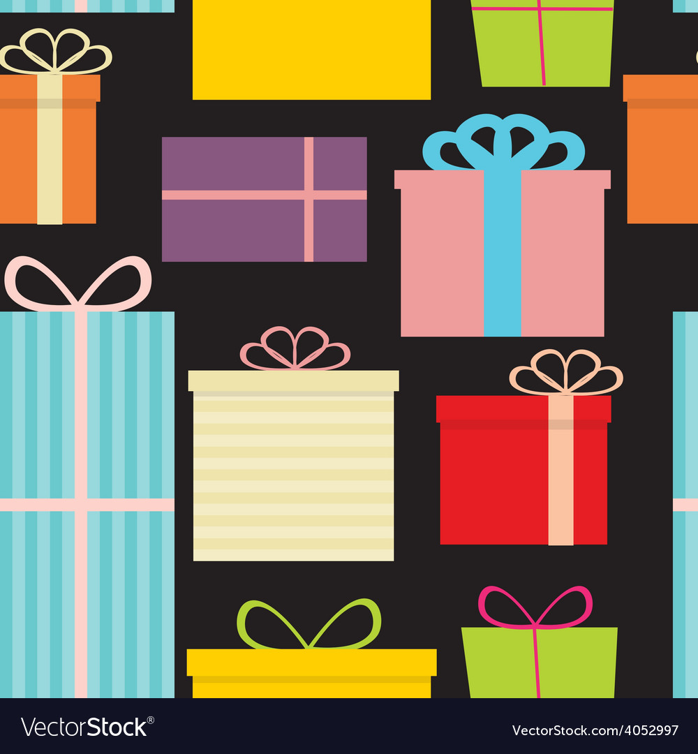 Different gift box seamless pattern background Vector Image