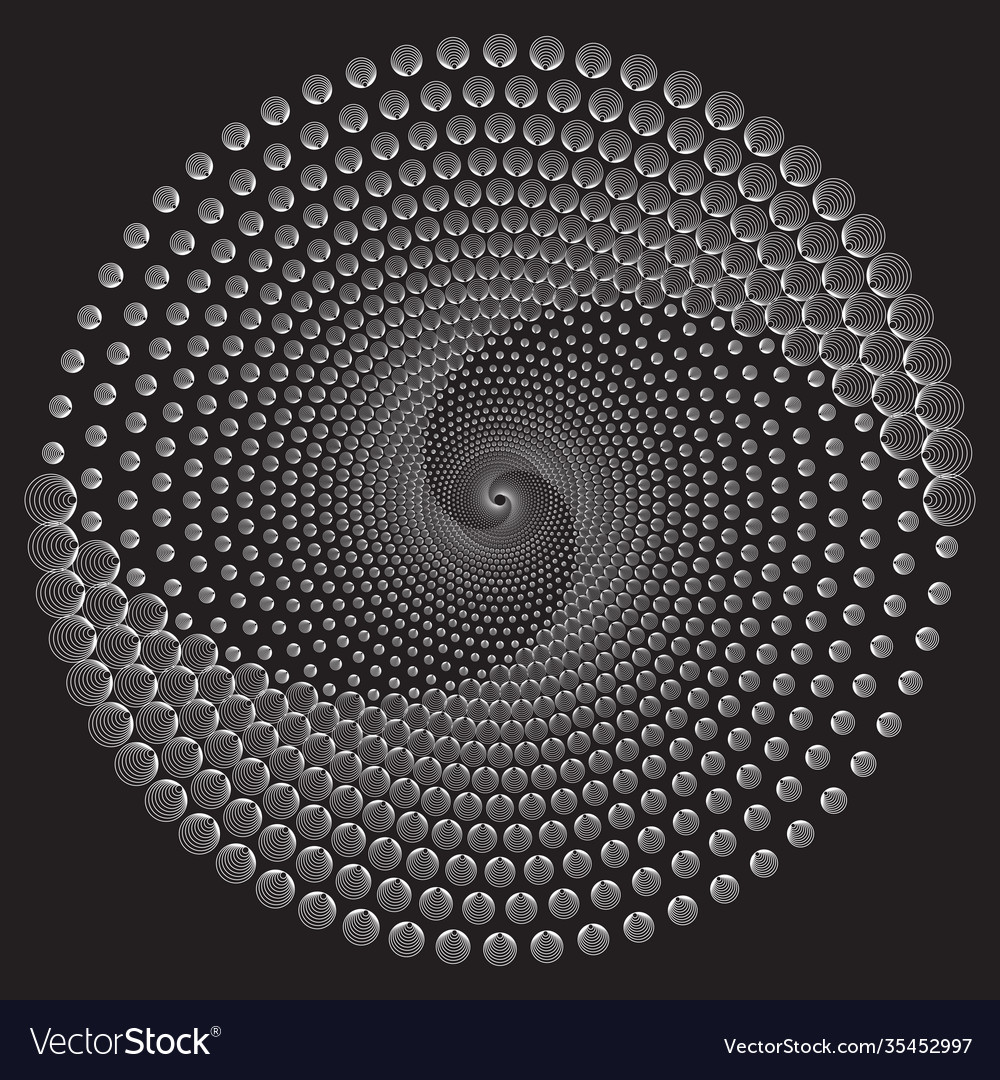 Dotted halftone spiral pattern or texture Vector Image