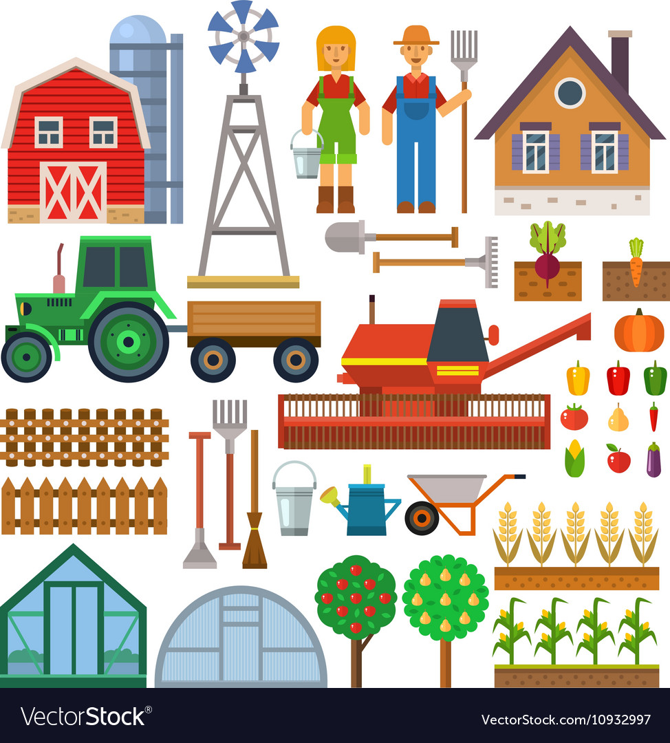 Farm icons set Royalty Free Vector Image - VectorStock