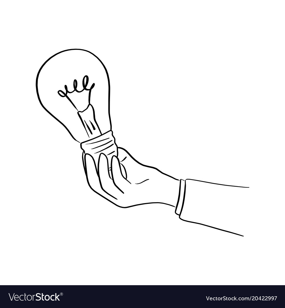 Hand of businessman holding bulb light Royalty Free Vector Hand of businessman holding bulb light Royalty Free Vector