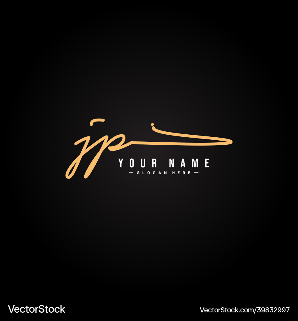 Initial letter jp logo hand drawn signature Vector Image