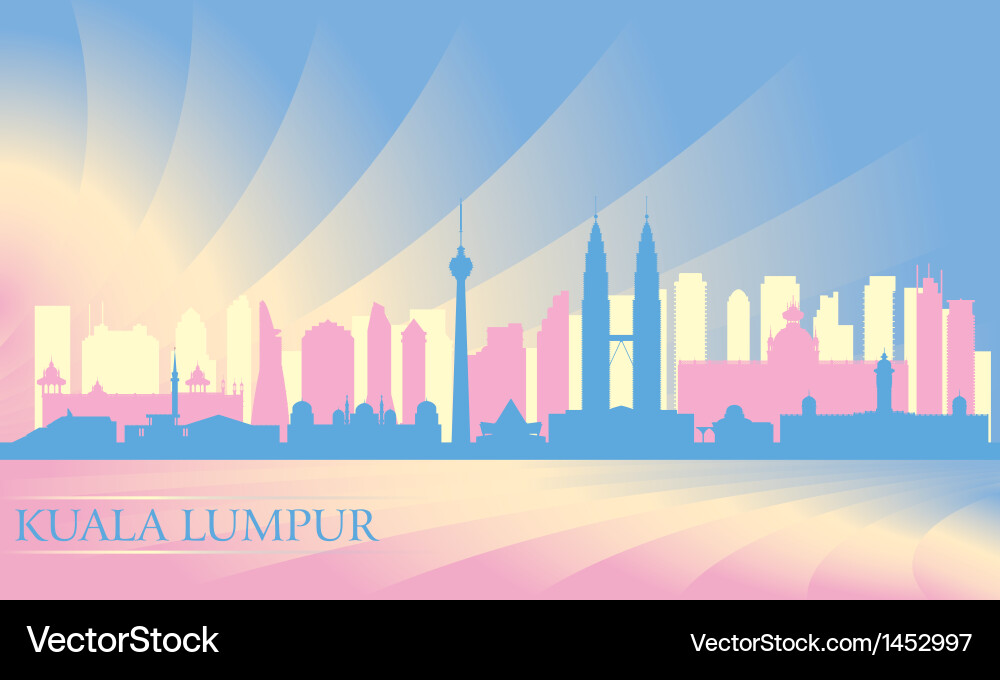 Kuala Lumpur city skyline Royalty Free Vector Image