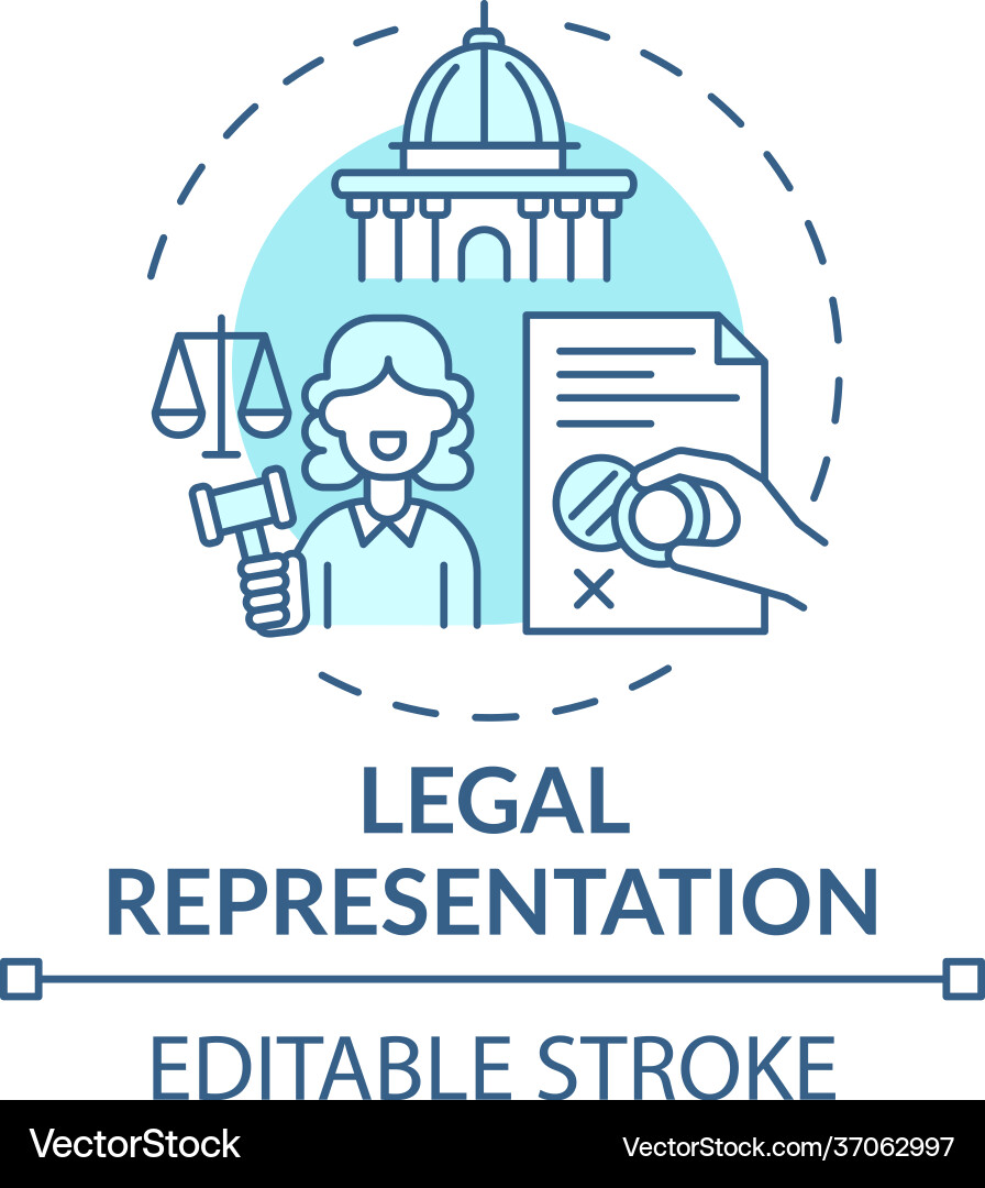 Legal representation concept icon Royalty Free Vector Image
