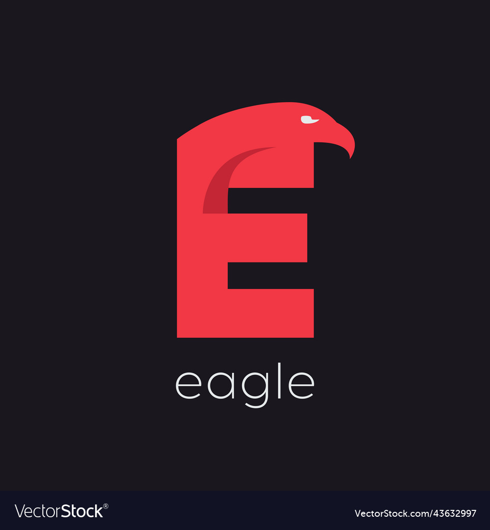 Letter e eagle logo design template Royalty Free Vector