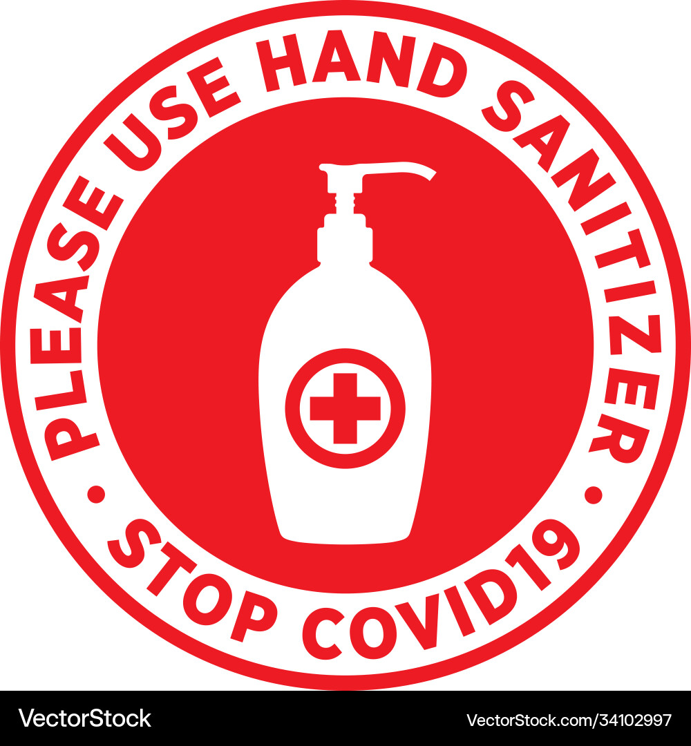 Please use sanitizer signage or sticker Royalty Free Vector