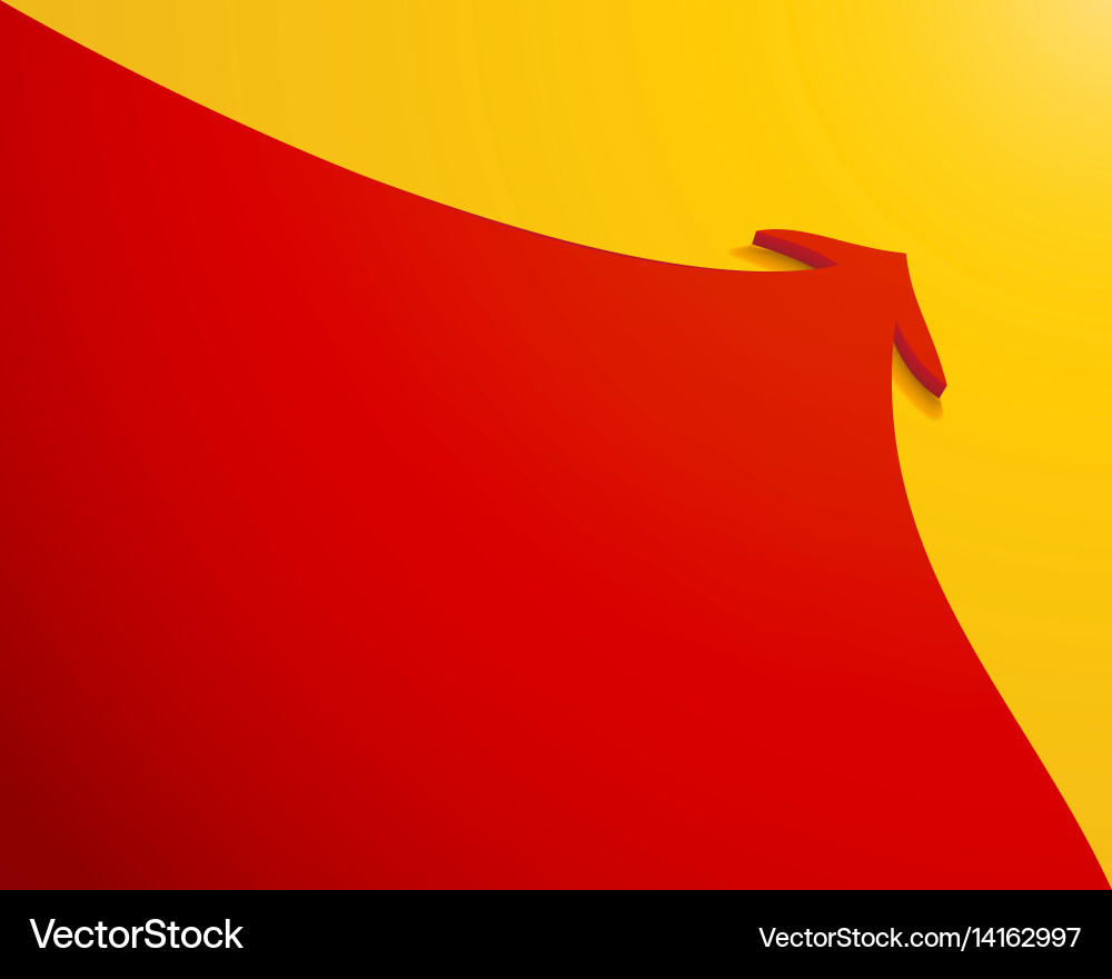 Red arrow with a stroke on yellow background Vector Image