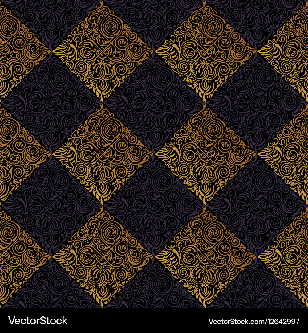 Seamless islamic floral pattern vintage gold Vector Image