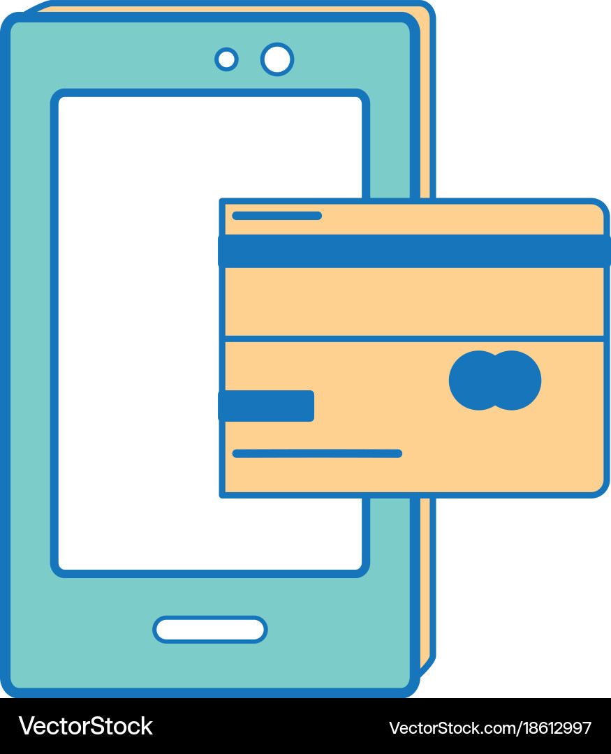 Smartphone and credit card design Royalty Free Vector Image