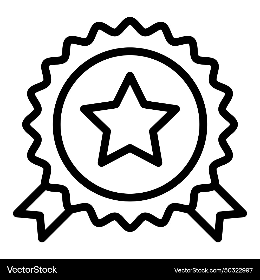 Star badge flat icon isolated on white background Vector Image