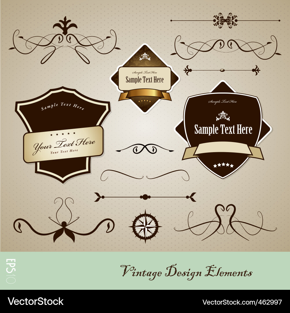 Vintage design elements Royalty Free Vector Image