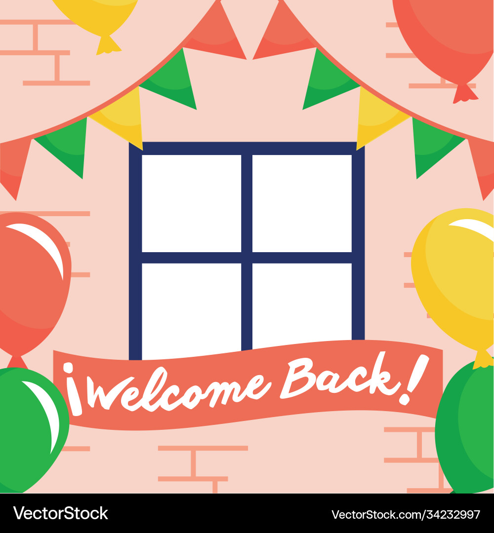 Welcome back re opening lettering in placard Vector Image
