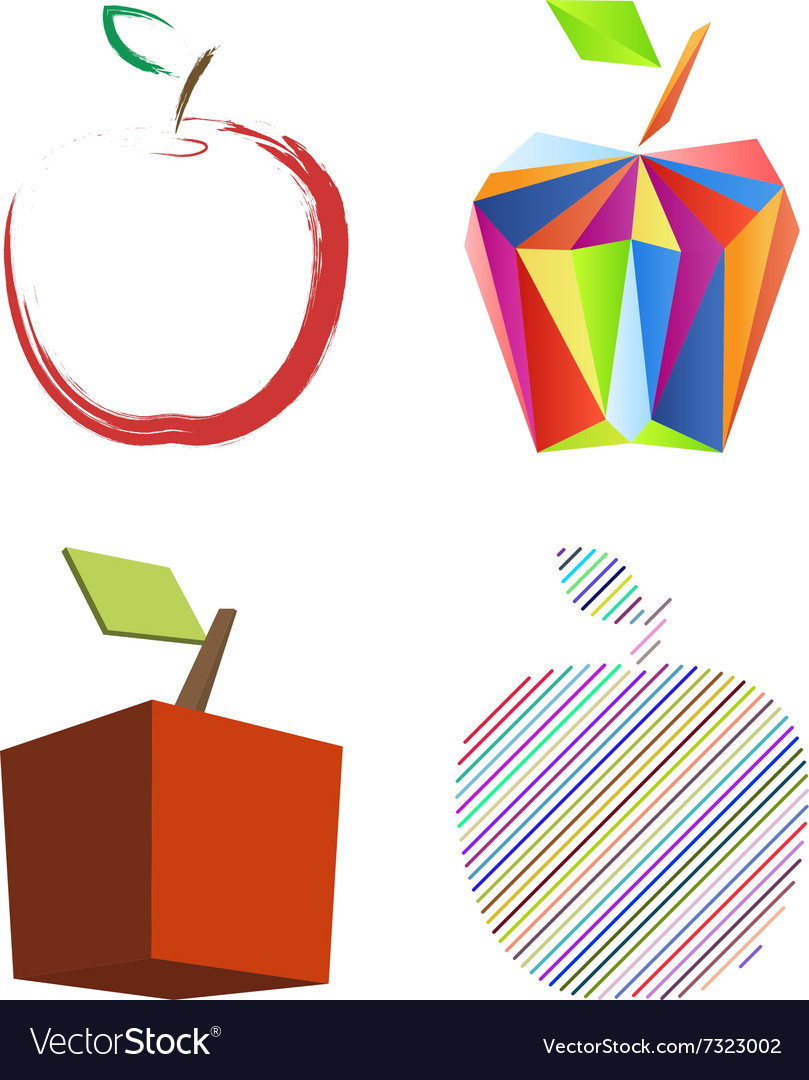 Abstract apple set Royalty Free Vector Image - VectorStock