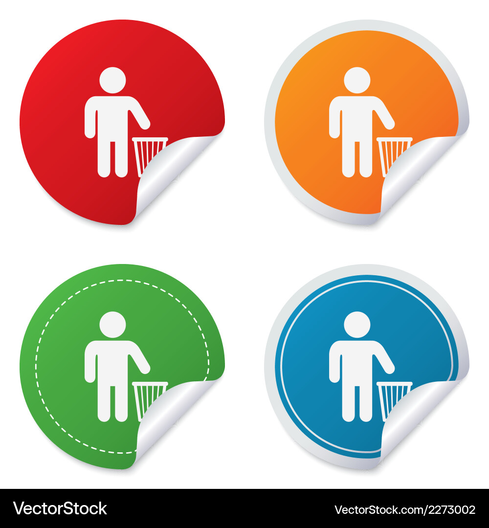 After use to throw in trash Recycle bin sign Vector Image
