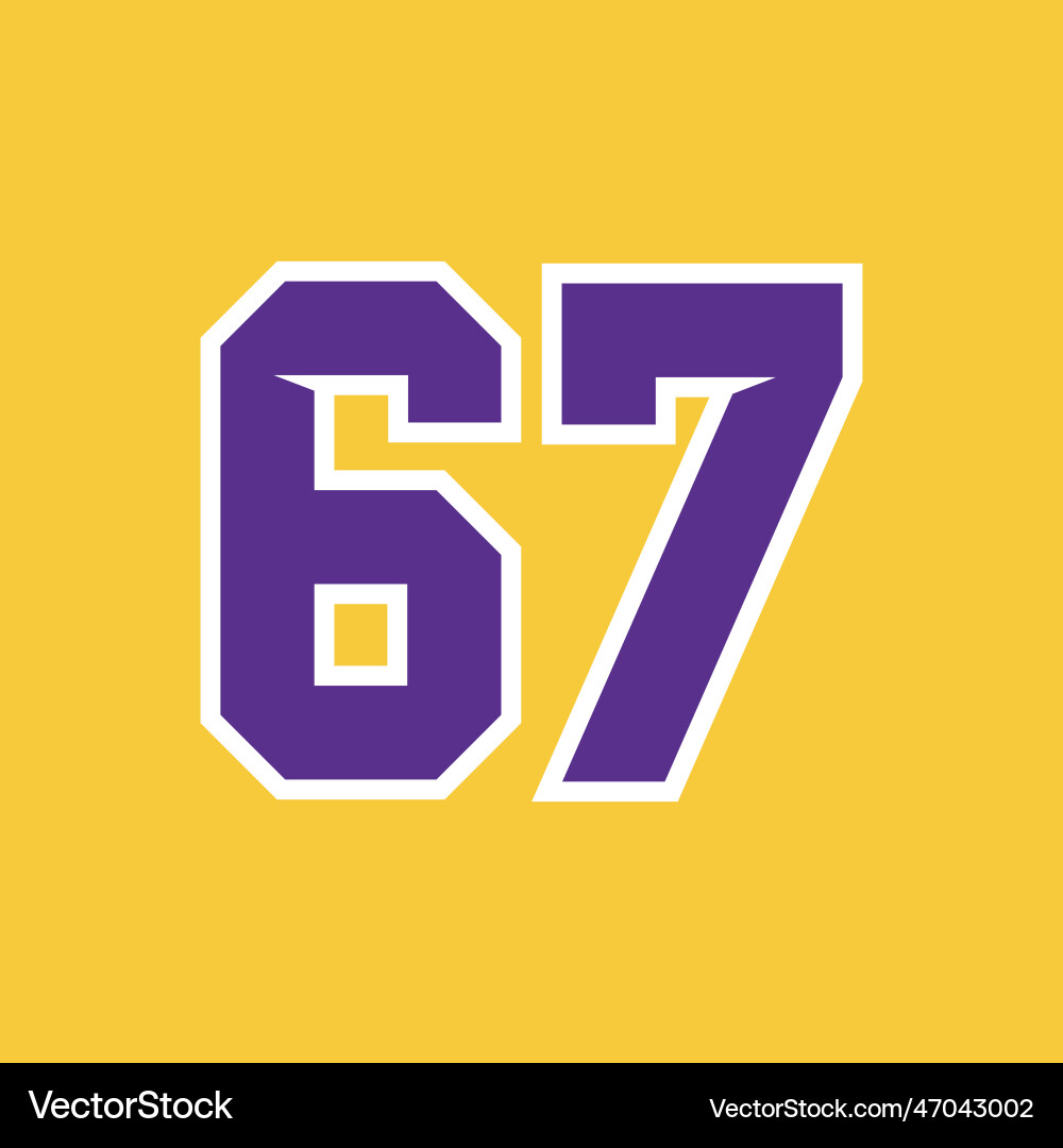 Basketball sport number template 67 Royalty Free Vector