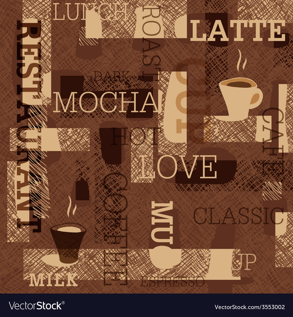 Coffee seamless background Royalty Free Vector Image