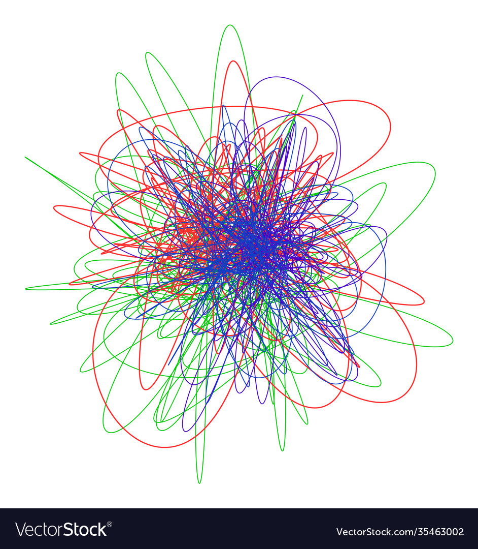 Colored strings mess flat graphics Royalty Free Vector Image