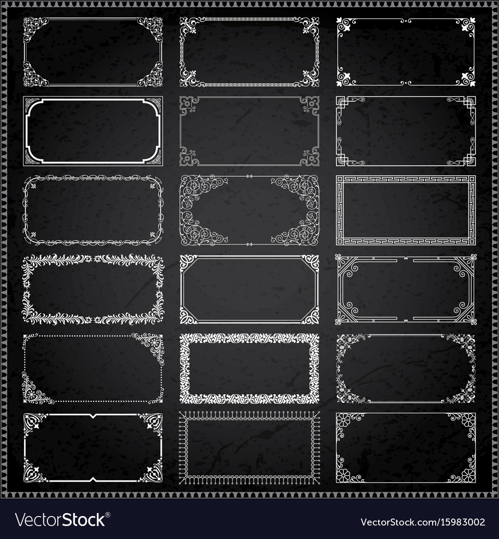 Decorative frames and borders rectangle 2x1 Vector Image