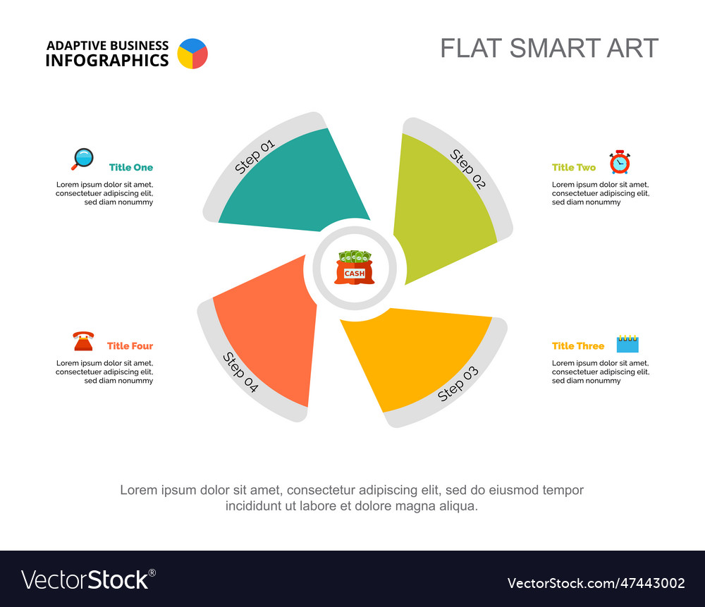 Four elements plan slide template Royalty Free Vector Image