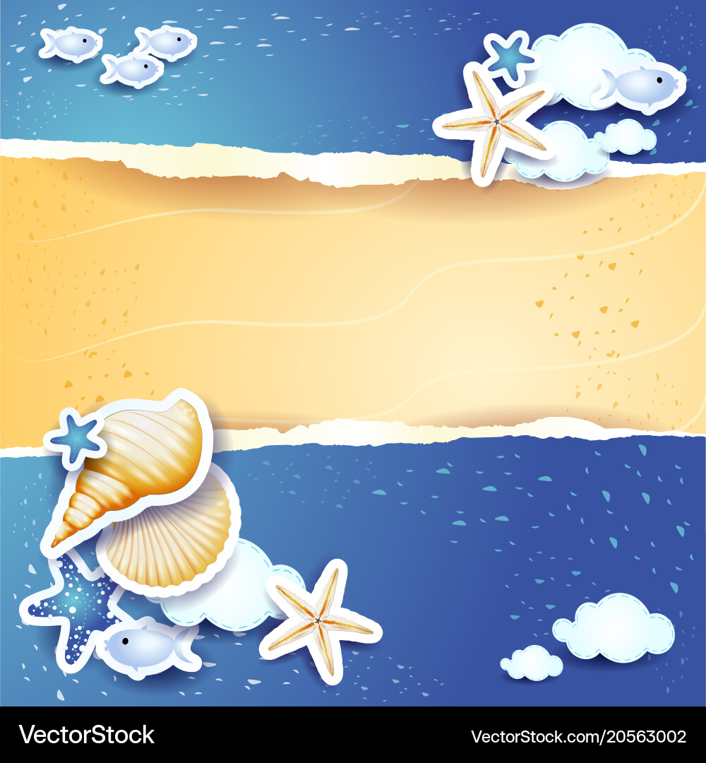 Holidays background with sea and sand Royalty Free Vector