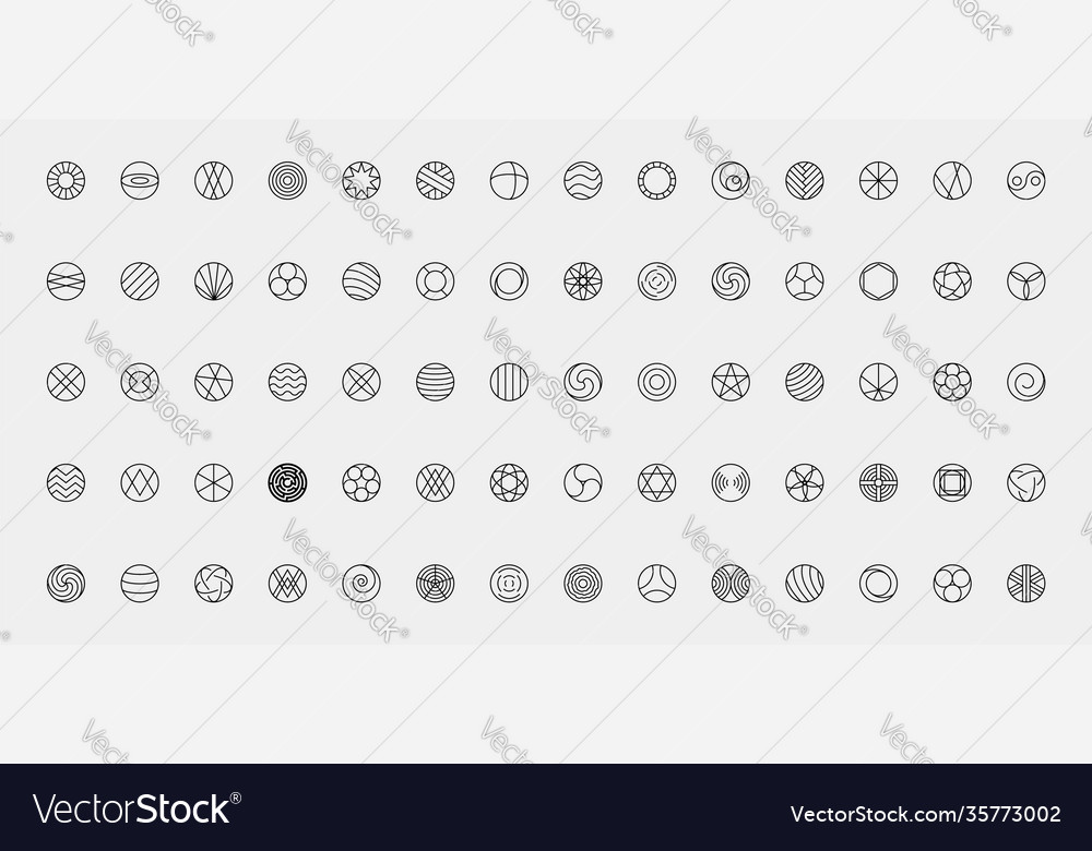 Icon symbol set round sign web button circle Vector Image