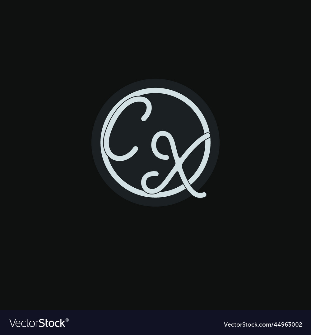 Initials cx logo monogram with simple circle line Vector Image