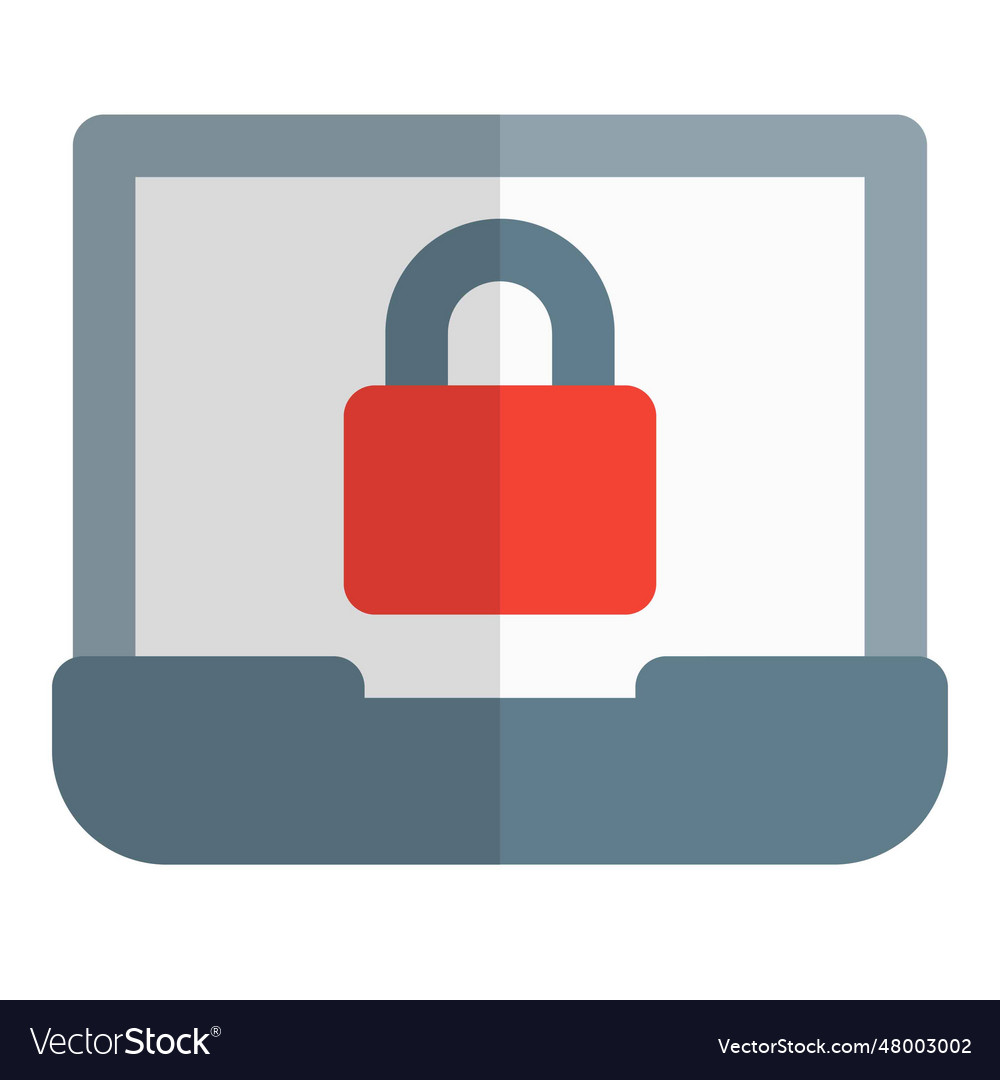 Laptop encryption for ransomware protection Vector Image