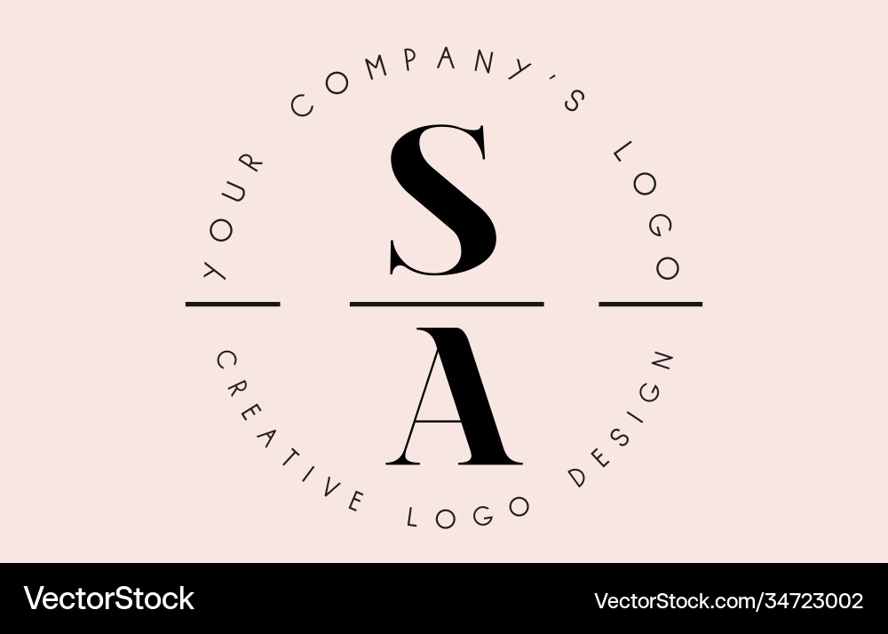 Letters sa s a logo set as stamp or personal Vector Image