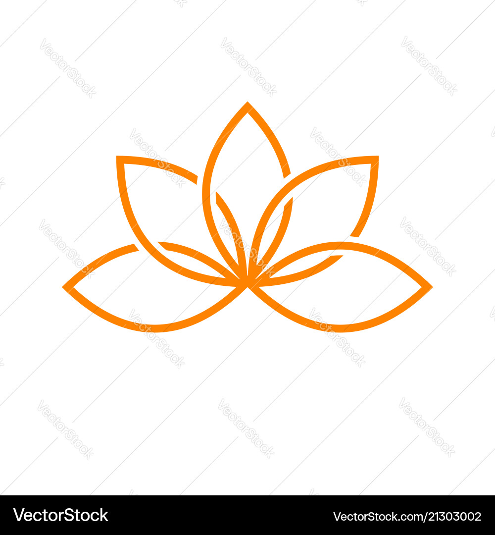 Lotus artistic line symbol design Royalty Free Vector Image