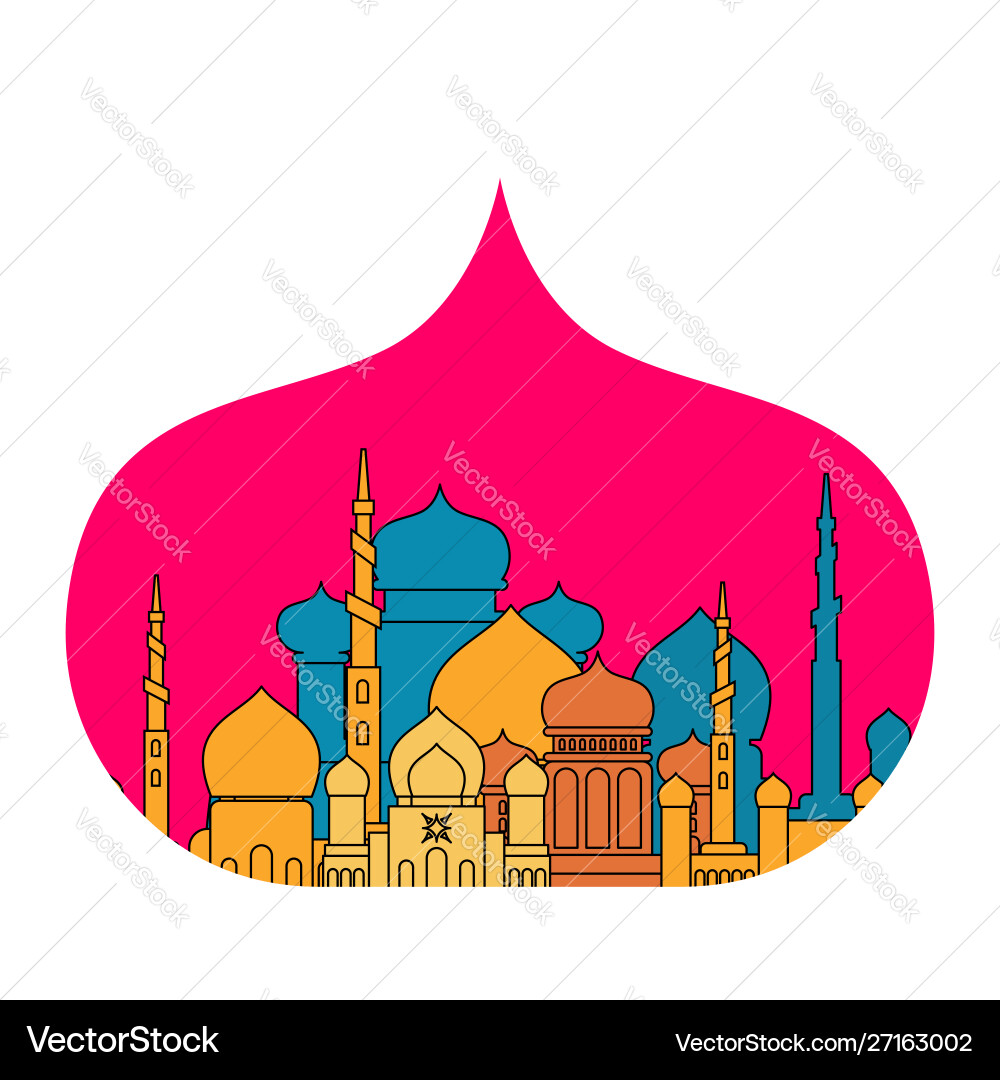 Mosque islamic religious building for muslim Vector Image
